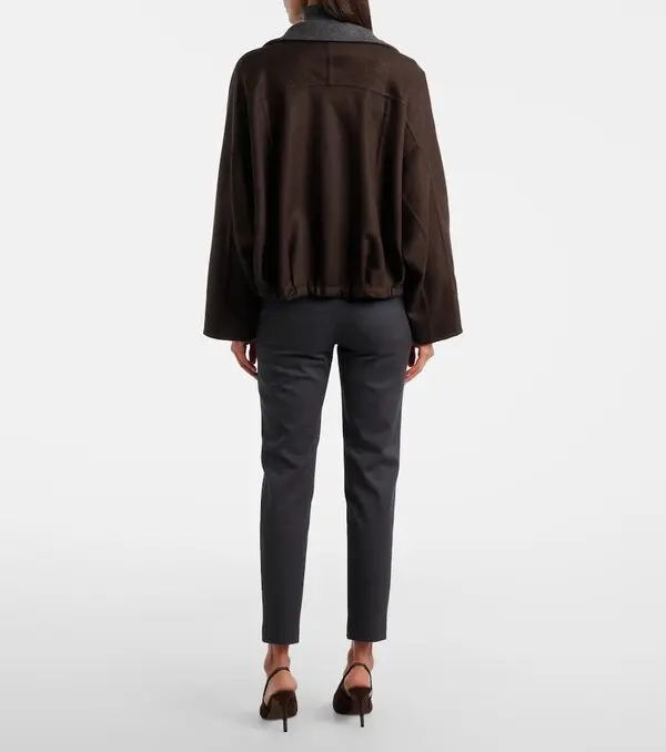 Brunello Cucinelli Tailored Slim Cotton Blend Pants