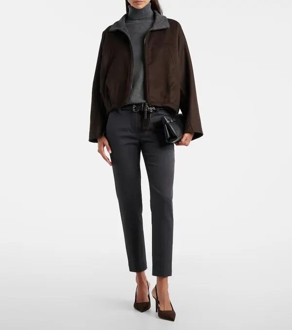 Brunello Cucinelli Tailored Slim Cotton Blend Pants