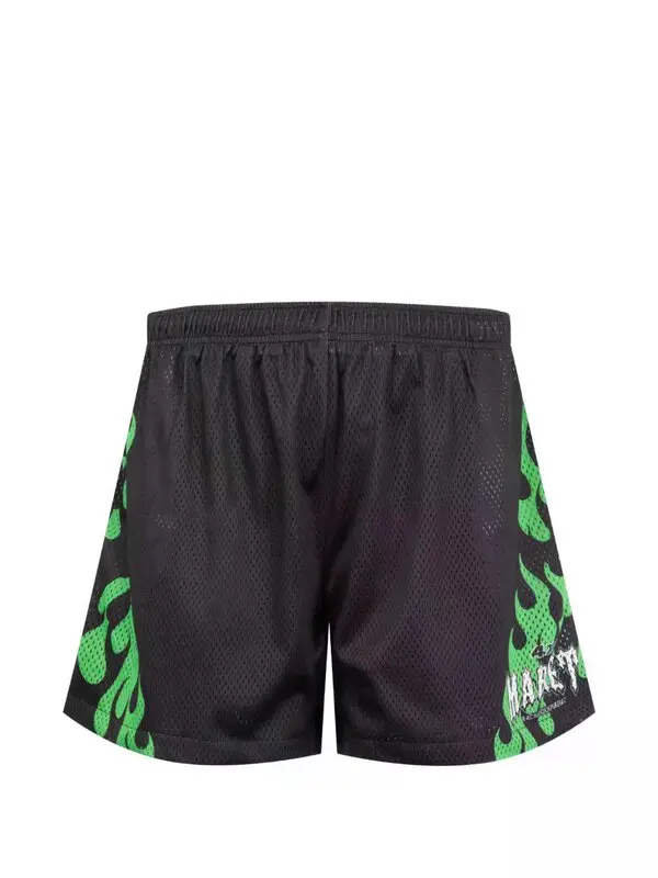 MARKET Toxic Flames Mesh Shorts - Black