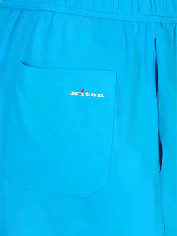 Kiton Logo Embroidered Elasticated Waist Shorts