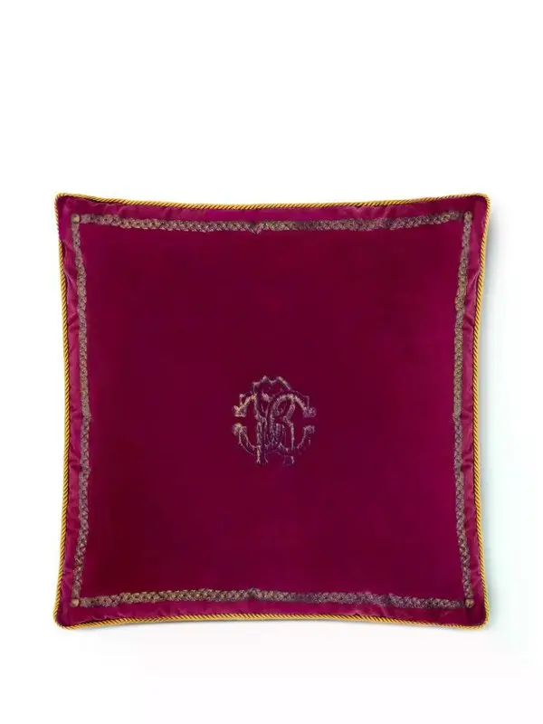 Roberto Cavalli Embroidered Rectangular Cushion - Red