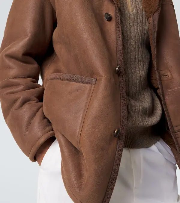 Etro Shearling-trimmed Leather Jacket