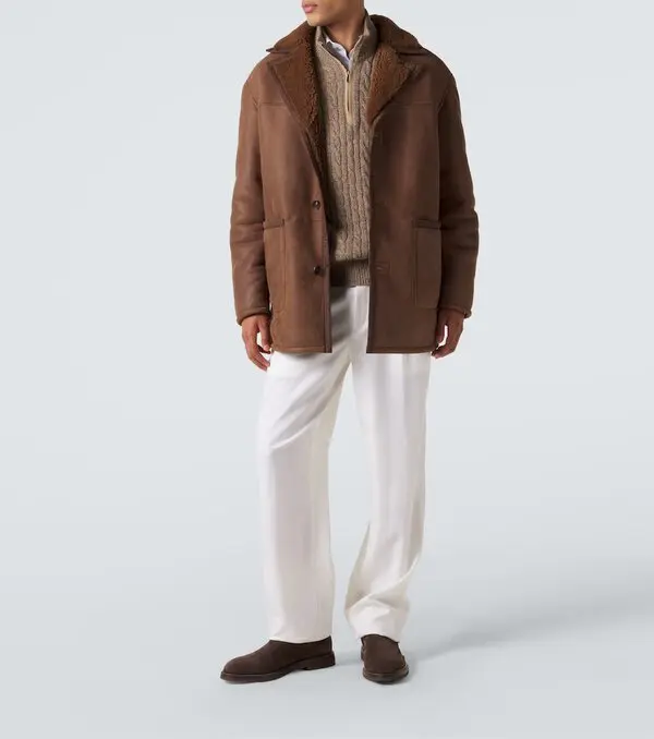 Etro Shearling-trimmed Leather Jacket