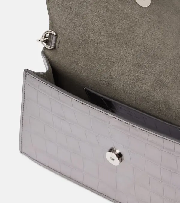 Alexander McQueen Skull Croc-effect Leather Clutch