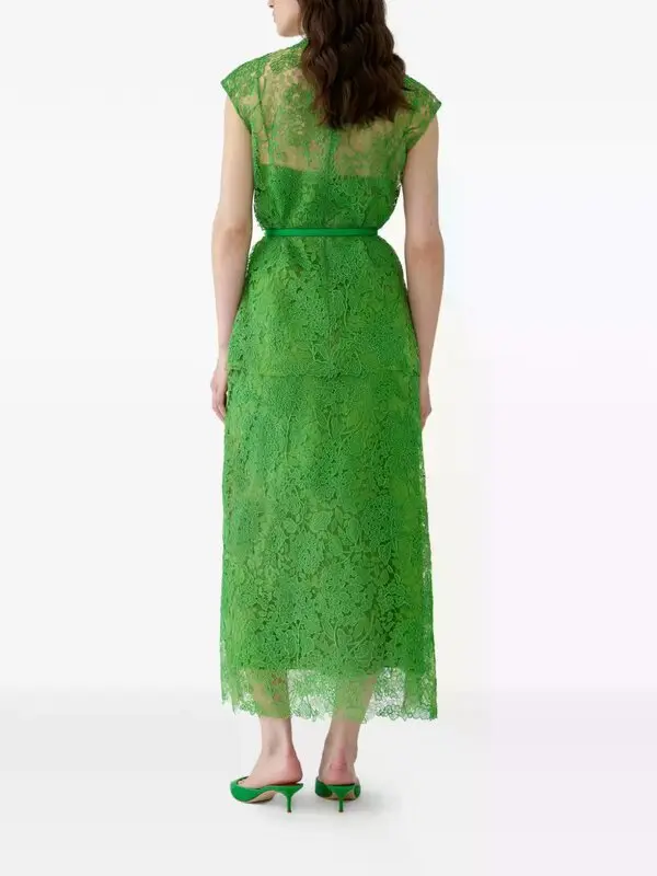 Carolina Herrera Hydrangea Lace Belted Top