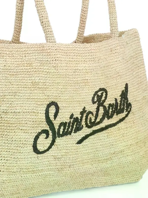 MC2 SAINT BARTH Embroidered Raffia Tote Bag