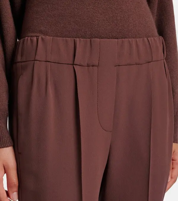 Brunello Cucinelli Crepe Straight Pants