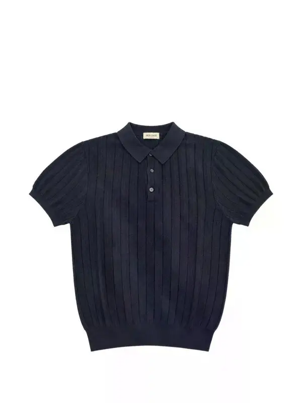 HERITAGE Ribbed-knit Polo Shirt
