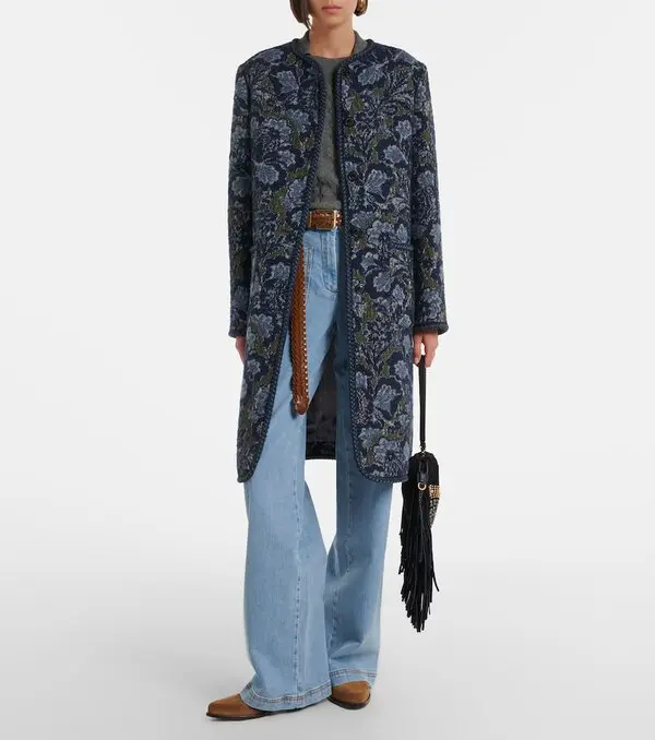 Etro Cotton And Wool-blend Jacquard Coat