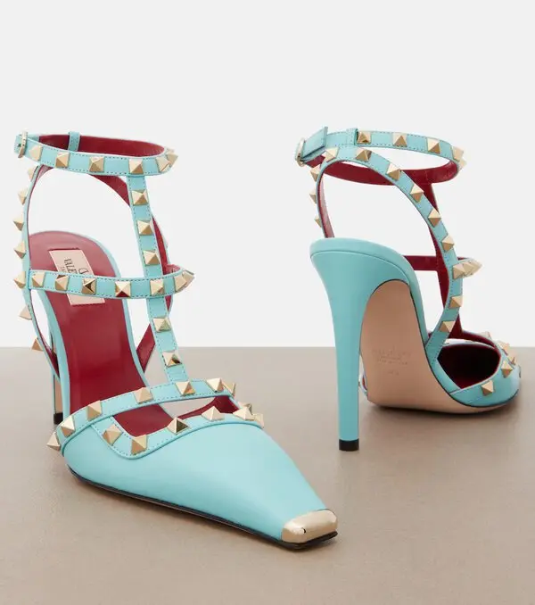 Valentino Garavani Rockstud Leather Pumps - Blue