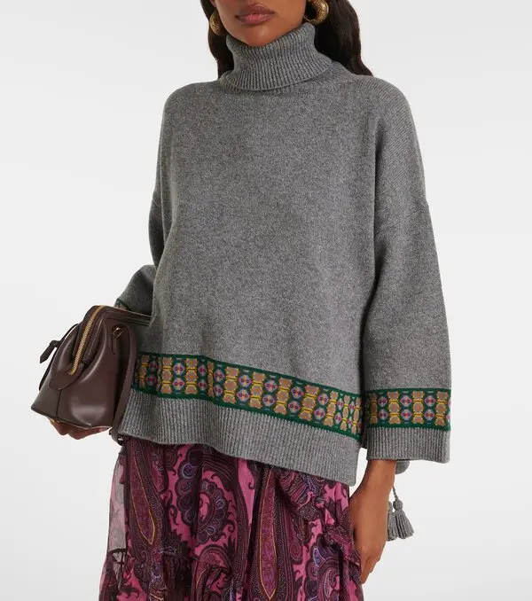 Etro Wool, Cashmere, And Cotton-blend Turtleneck Sweater
