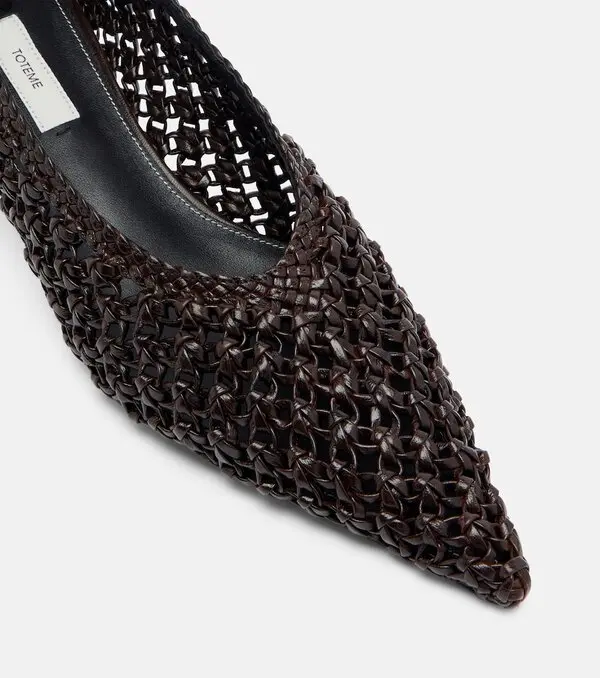 TOTEME Sharp Woven Leather Pumps
