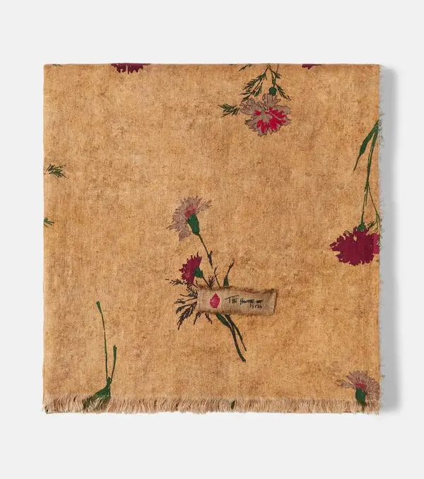 THE HOUSE OF LYRIA Firmamento Floral Linen Blanket - Multicoloured