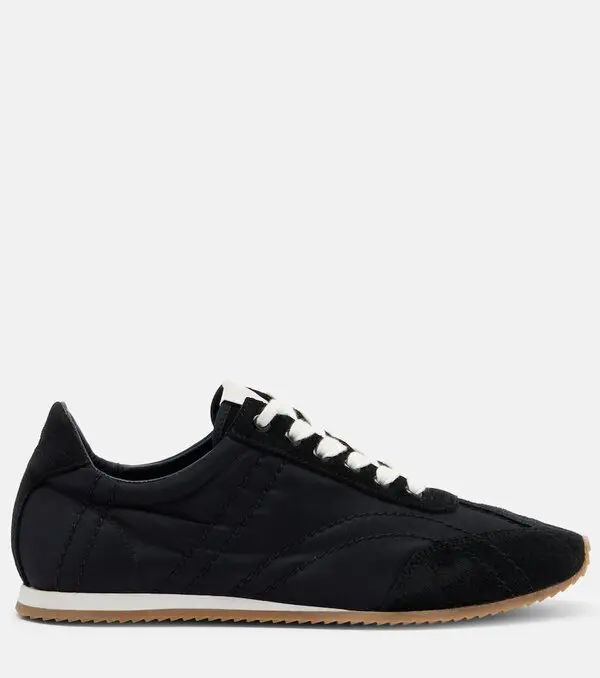 TOTEME Flex Suede-trimmed Sneakers - Black