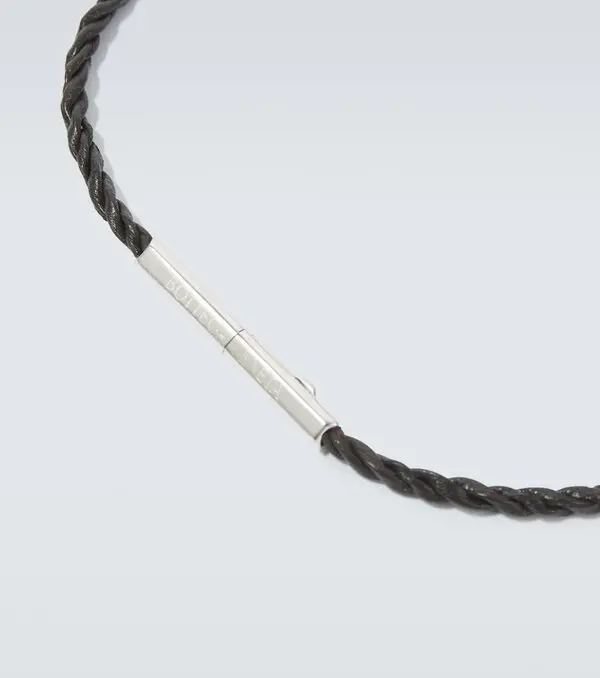 Bottega Veneta Sterling Silver And Nappa Leather Bracelet