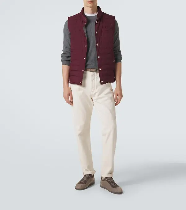 Brunello Cucinelli Suede-trimmed Leather Lace-up Sneakers