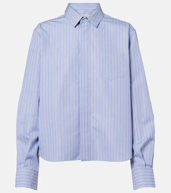 Sacai Striped Cotton-blend Poplin Shirt