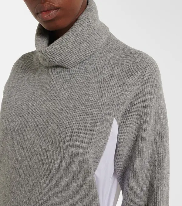 Sacai Layered Turtleneck Midi Dress