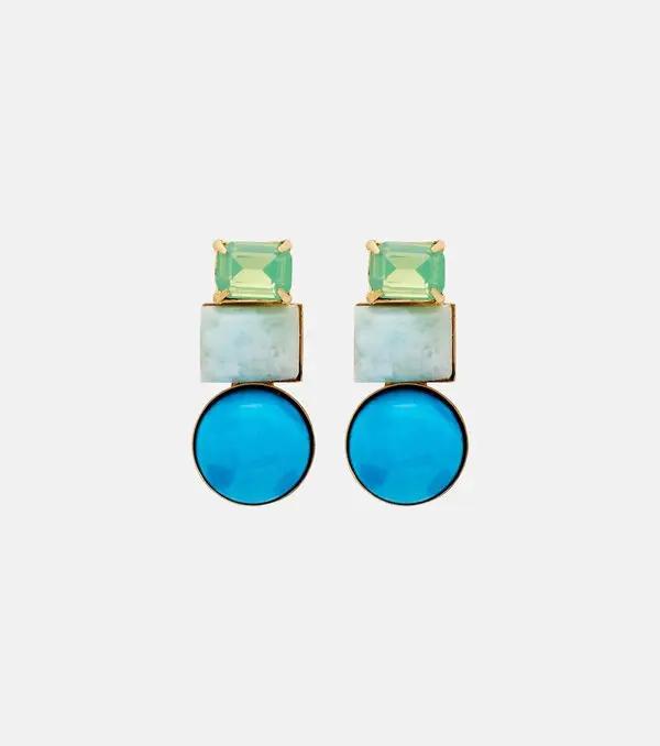 JENNIFER BEHR Azurine Crystal-embellished Drop Earrings - Blue