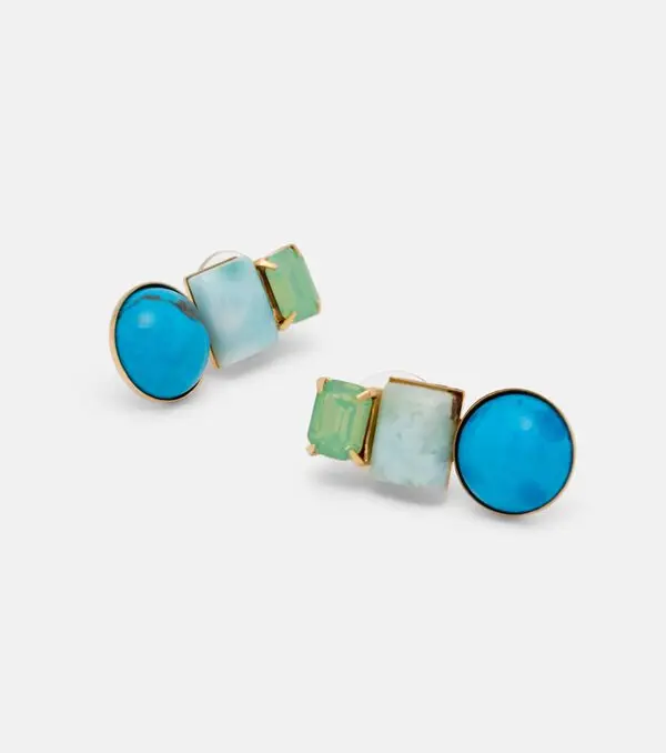 JENNIFER BEHR Azurine Crystal-embellished Drop Earrings