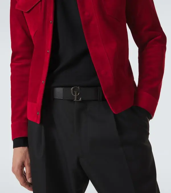 CHRISTIAN LOUBOUTIN Reversible Leather Belt With Cl Logo Buckle