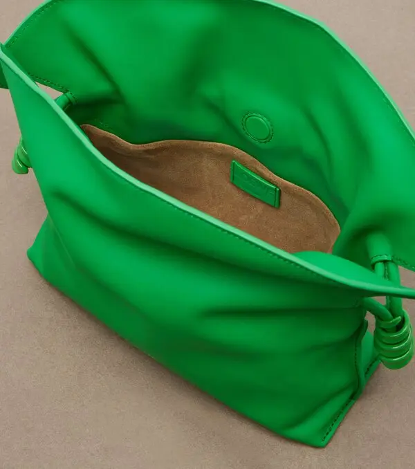 Loewe Flamenco Coil Mini Leather Clutch - Green