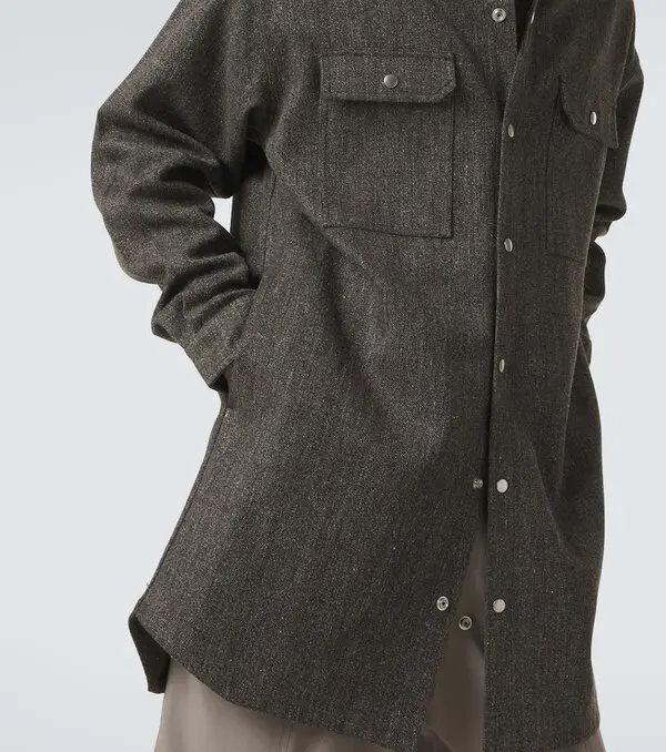 Rick Owens Oversized Wool And Linen-blend Overshirt
