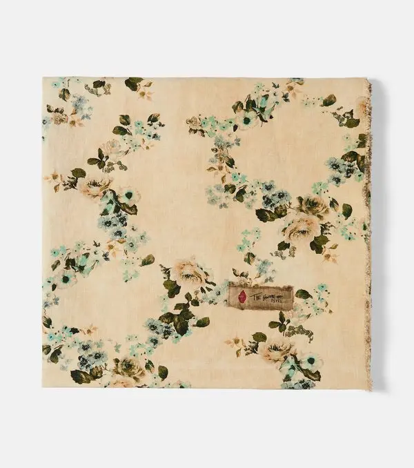 THE HOUSE OF LYRIA Vetiver Floral Linen Picnic Blanket - Multicoloured
