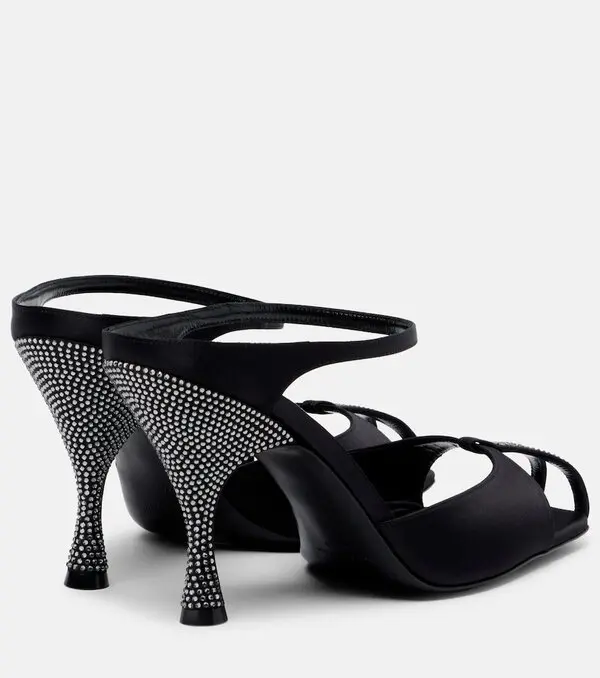 HERBERT LEVINE Embellished Satin Mules