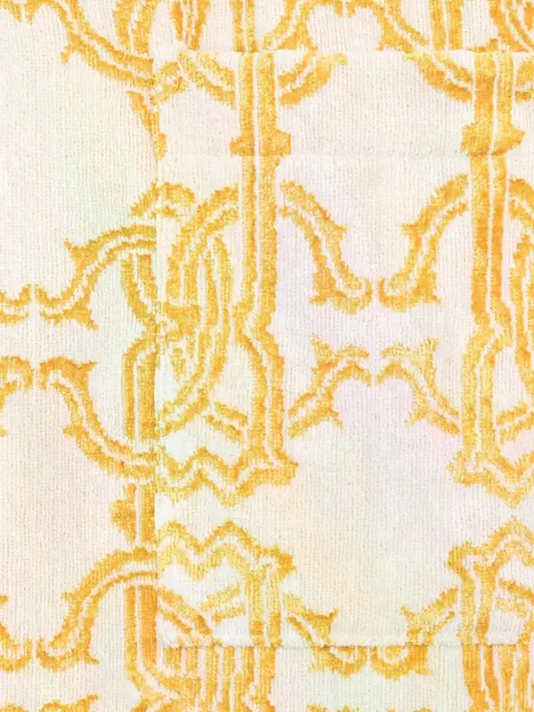 Roberto Cavalli Monogram-print Hooded Bath Robe - Neutrals
