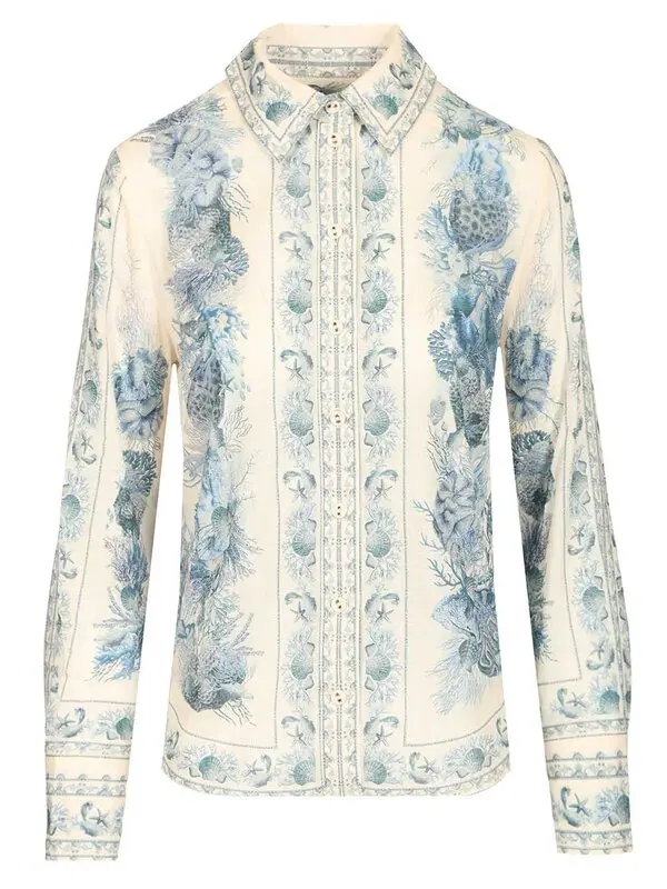 Zimmermann Wanderlust Printed Cotton Shirt - Blue