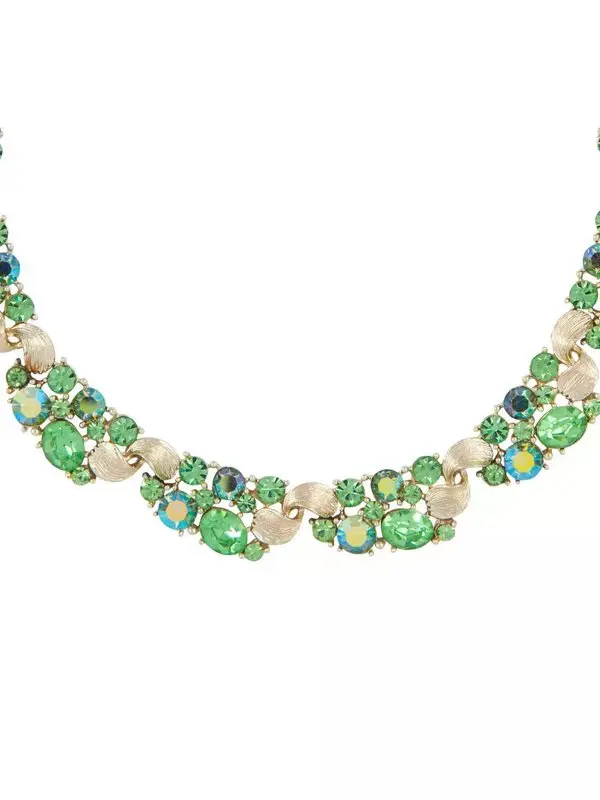 SUSAN CAPLAN 1960s Lisner Peridot And Crystal Embellished Necklace