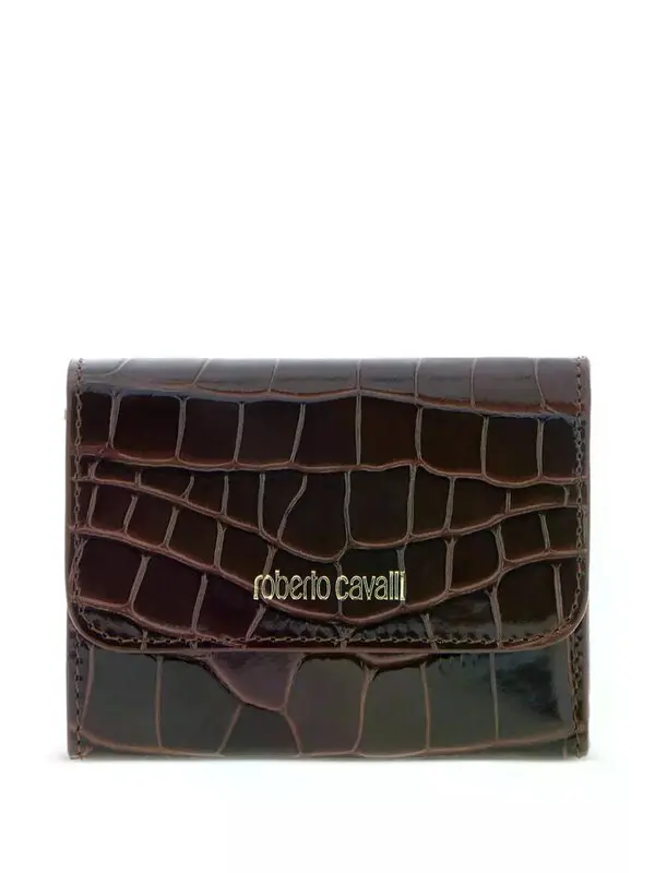Roberto Cavalli Croc-effect Logo-lettering Card Holder