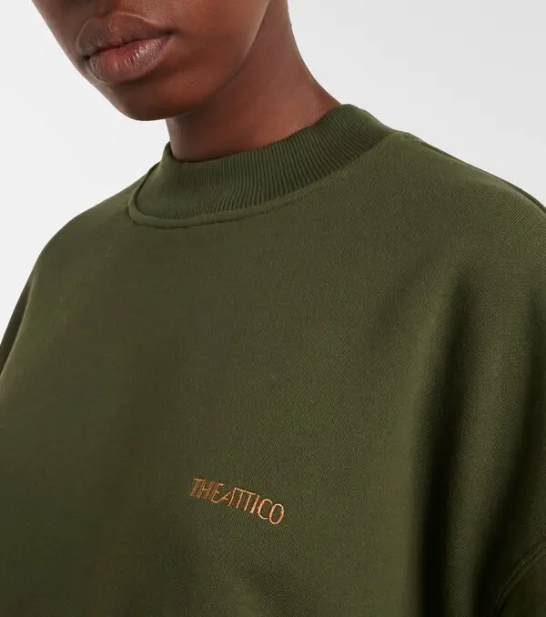 Attico Oversized Cotton Jersey Sweatshirt - Green