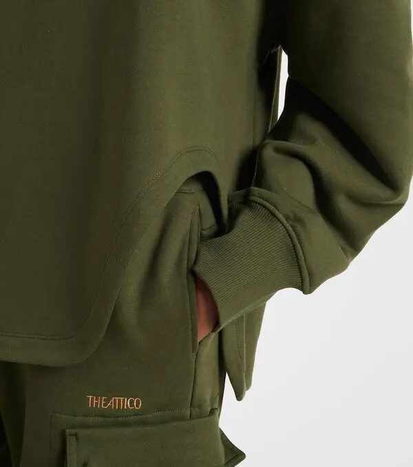 Attico Oversized Cotton Jersey Sweatshirt - Green