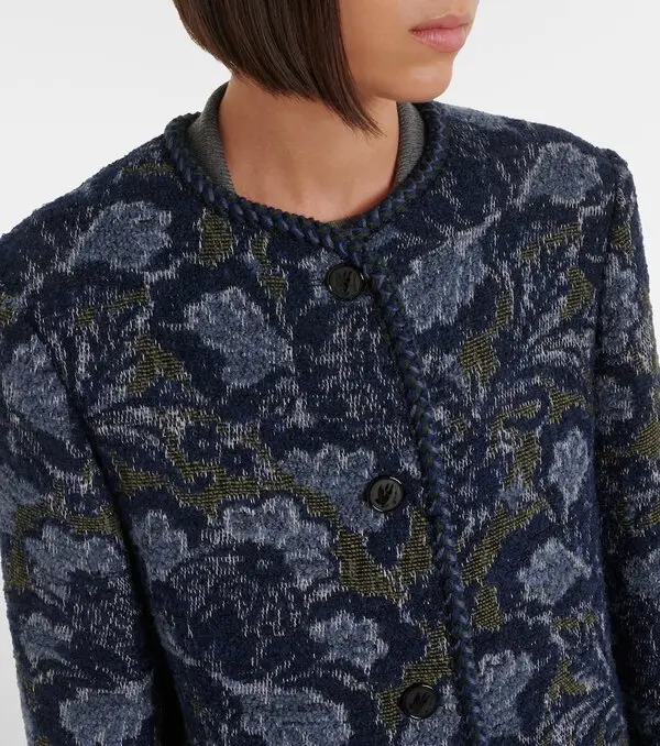 Etro Cotton And Wool-blend Jacquard Coat
