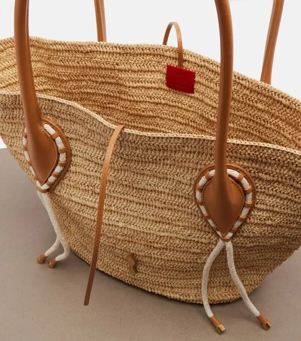 CHRISTIAN LOUBOUTIN Venus Raffia Tote Bag - Beige