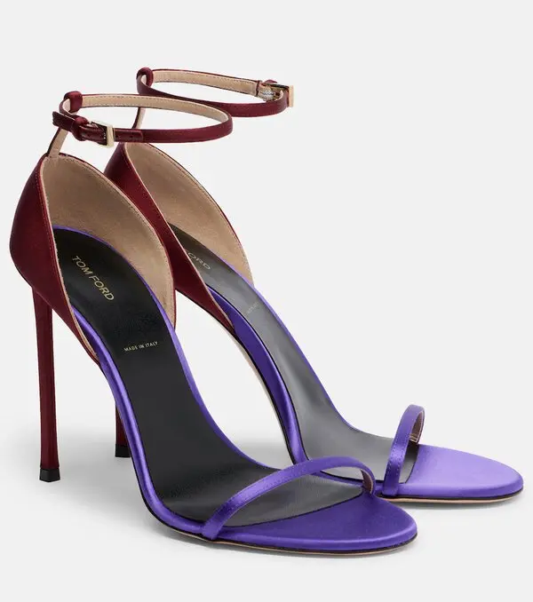 TOM FORD Vertigo Satin Sandals - Purple