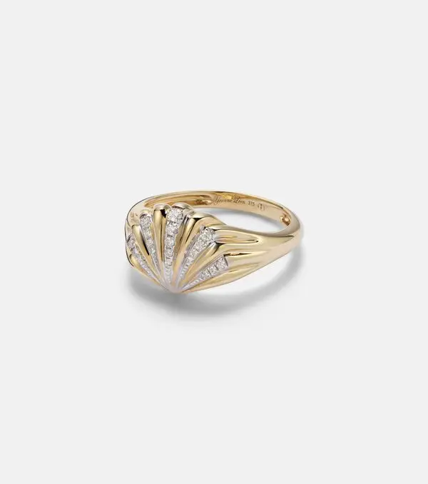 Yvonne Léon Baby Chevalière 9kt Diamond Ring - Gold