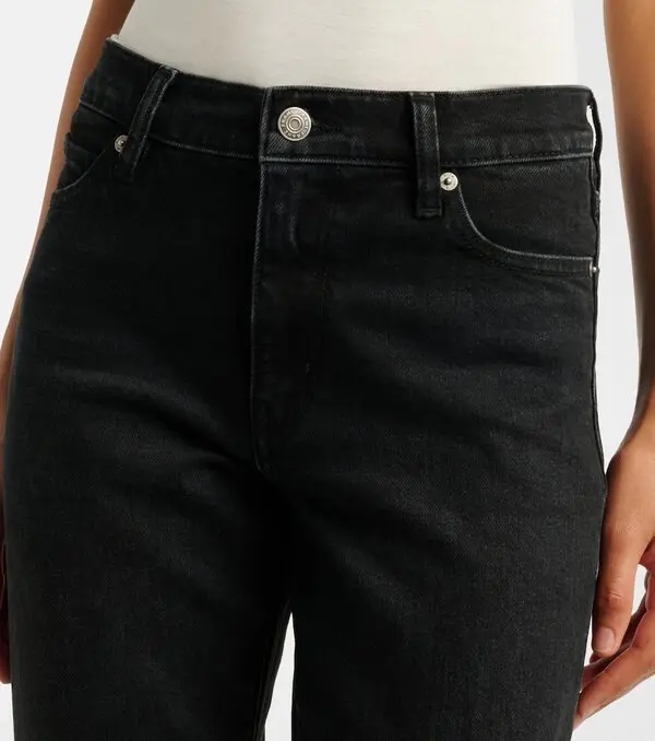 FRAME Cropped Straight Jeans - Black