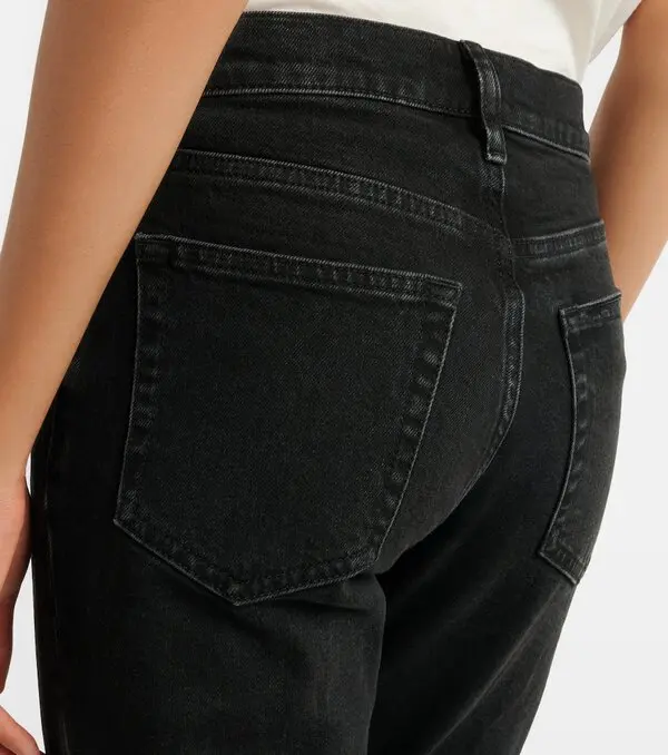 FRAME Cropped Straight Jeans - Black