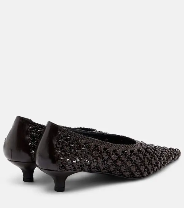 TOTEME Woven Leather Pointed Toe Pumps