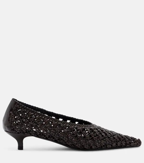 TOTEME Woven Leather Pointed Toe Pumps