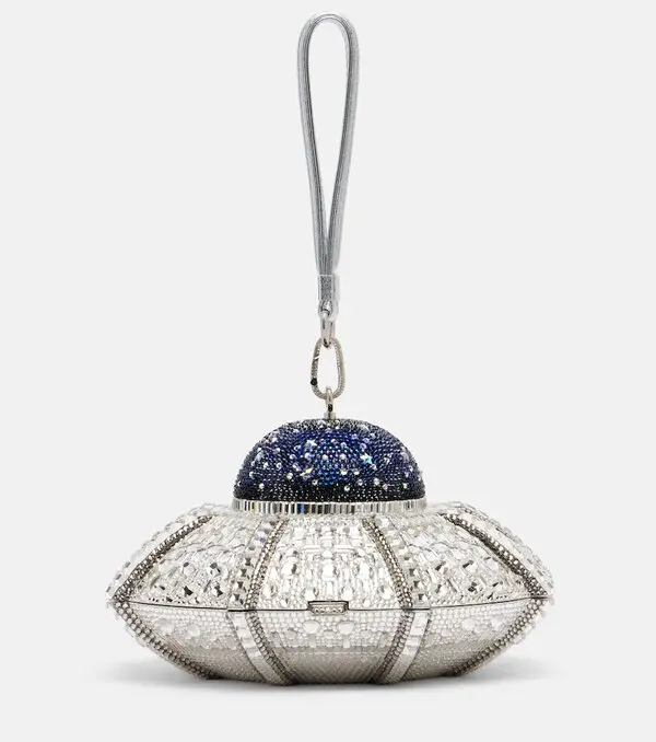 Judith Leiber Ufo Crystal-embellished Clutch - Silver