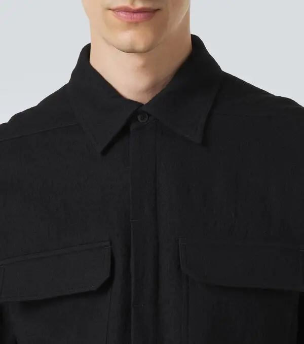Rick Owens Work Cotton And Wool Flannel Shirt