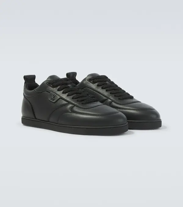 CHRISTIAN LOUBOUTIN Sk Vi Leather Lace-up Sneakers - Black