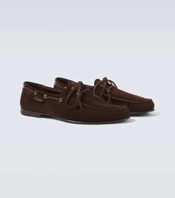 TOM FORD Theo Suede Boat Shoes - Brown