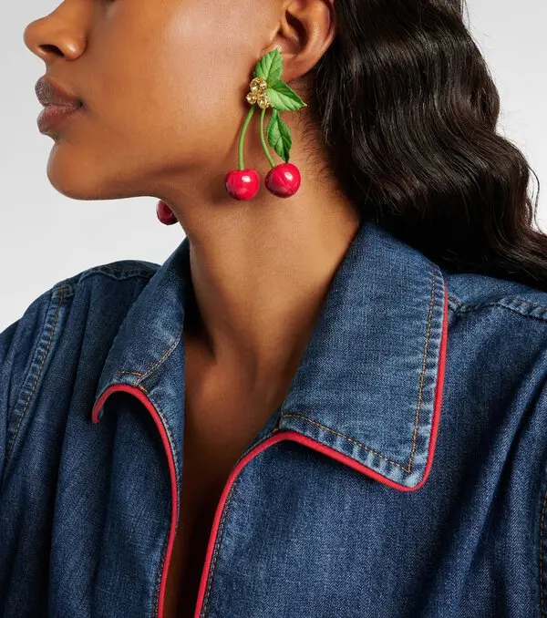 JENNIFER BEHR Maraschino Embellished Drop Earrings