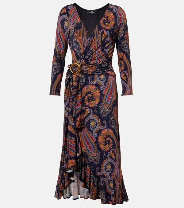 Etro Paisley Print Wrap Dress - Multicoloured