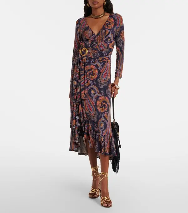 Etro Paisley Print Wrap Dress